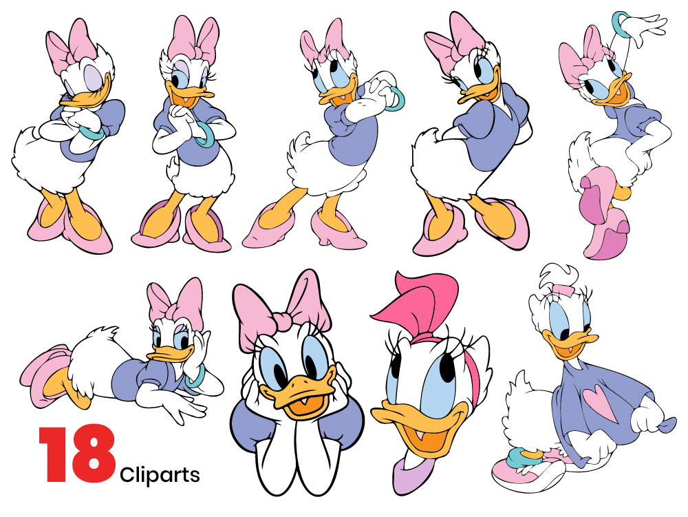 Materials Paper, Party & Kids Daisy Duck Graphics SVG Dxf EPS Png Cdr ...