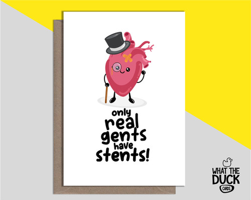 STENT | Funny Get Well Soon Stent Surgery Card | What The Duck Cards UK