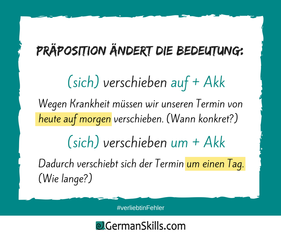 schieben - abschieben - aufschieben - verschieben und andere Präfixe