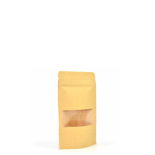 Small Kraft Window Pouches - 90 x 140 x 40mm | Evergreen Goods
