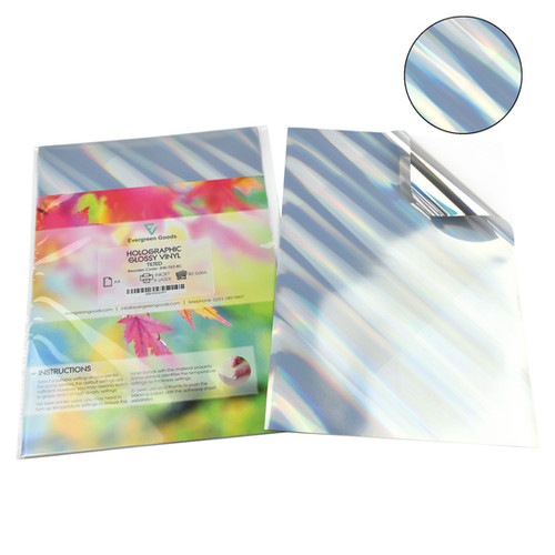 Silver Holographic Sticker Vinyl A4 Label - TILT, Inkjet & Laser Print
