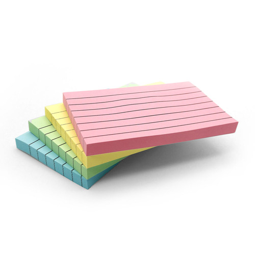 Sticky Notes | Pastel Lined | 3" x 5" / 76mm x 127mm | 100 Sheets per ...