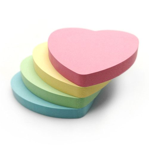 Sticky Notes | Pastel Heart | 3" x 3" / 76mm x 76mm | 100 Sheets per ...
