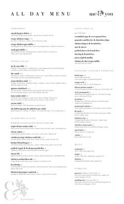 me & you Restaurant | Menu