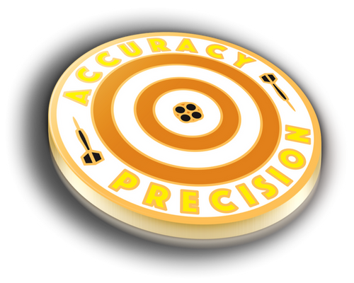 Accuracy & Precision Badge Pin - Metallic Hard Enamel | d-Orbital Games