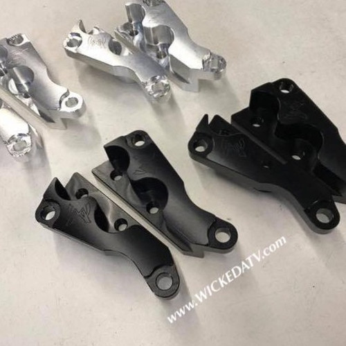 Billet Rz350 Conversion brake caliper brackets - ANODIZE BLACK | WickedATV