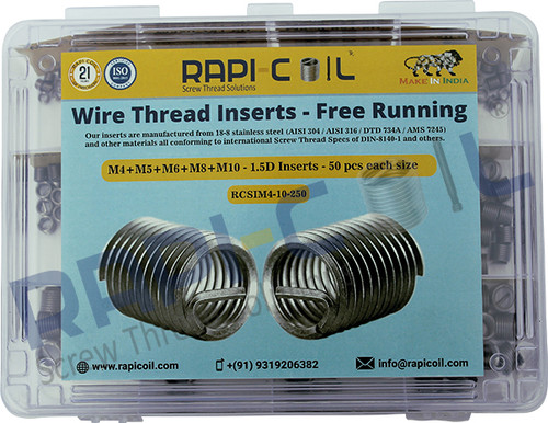 M5 M6 M8 M10 M12( SET OF 250Pcs INSERTS) SS Metric Wire Thread Inserts ...