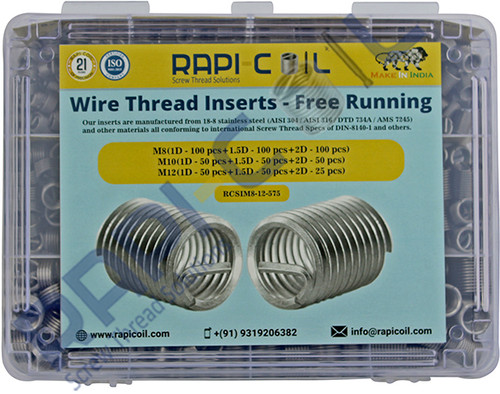 M14 M16 M18 ( SET OF 110Pcs INSERTS) SS Metric Wire Thread Inserts ...