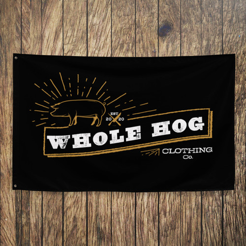 Classic Whole Hog Logo Flag | Whole Hog Clothing