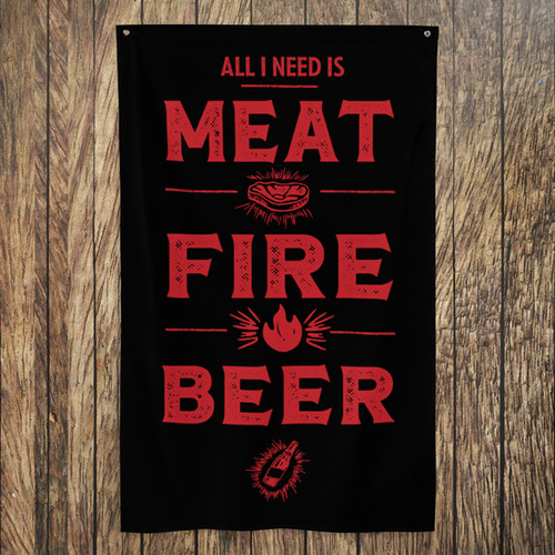 Meat Fire Beer - Flag | Whole Hog Clothing