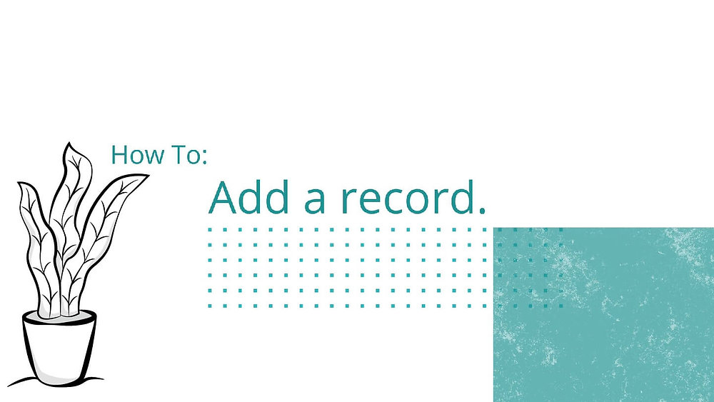 How to: Add a record.