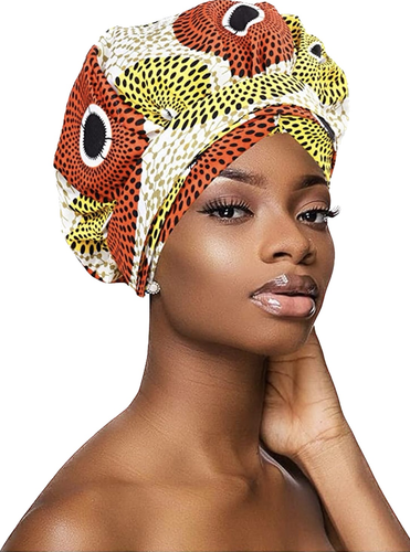 African Print Satin Lined Head Wrap Bonnet | Goddess Gabby Bout