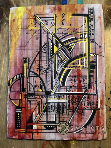 "SYSTEMS - D" /multi-layered technical drawings of interlinked systems ...