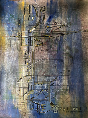 "SYSTEMS -C" /multi-layered technical drawings of interlinked systems ...