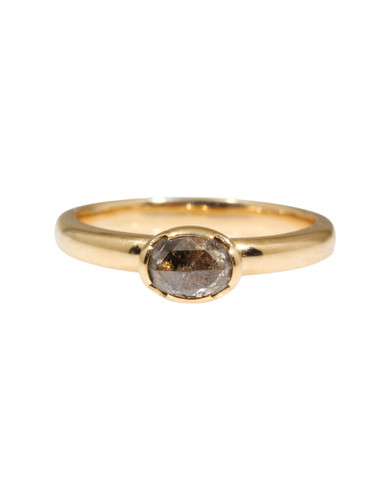 Baby Mars Oval Diamond Solitaire Ring in 14k Gold | Solomon and Mars