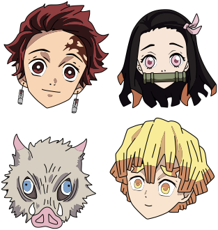 Demon Slayer Heads Bundle - Layered Vector - Digital Files | Lucky Cat