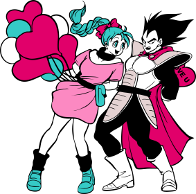 Vegeta and Bulma - Dragon Ball - Layered Vector - Digital Files | Lucky Cat