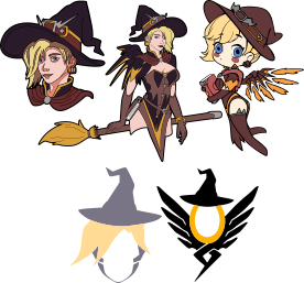 Mercy Witch Skin - Overwatch - Layered Vector - Digital File | Lucky Cat