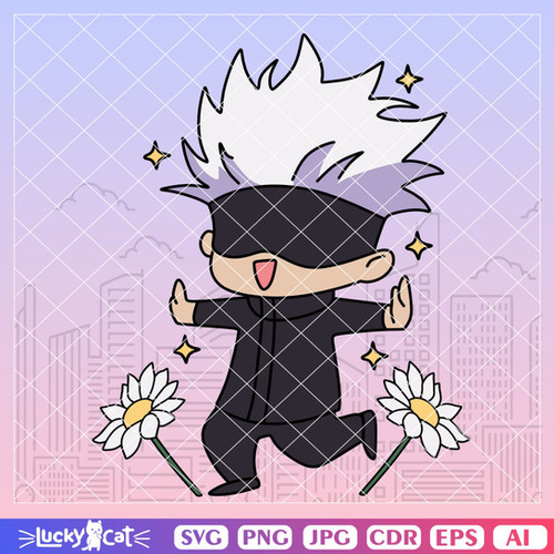 Gojo Sensei Peek - Jujutsu Kaisen - Layered Vector - Digital Files ...