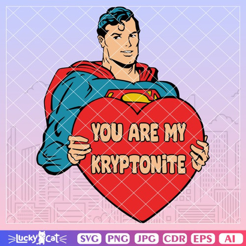 Superman Kryptonite - DC - Layered Vector - Digital Files | Lucky Cat