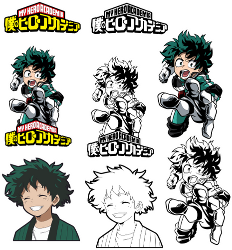 Izuku Midoriya - Boku no hero - Layered Vector - Digital Files | Lucky Cat
