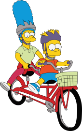 Marge and Bart Bike - The simpsons - Layered Vector - Digital Files ...