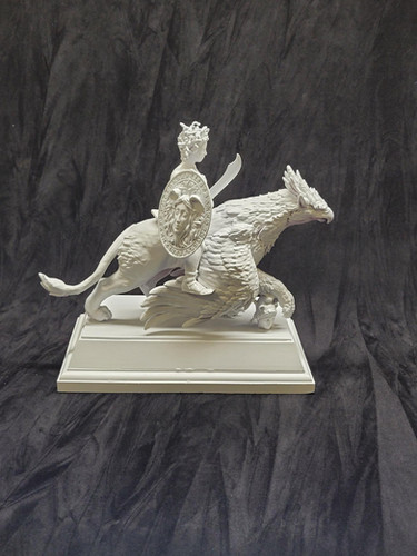 Medusa with the Head of Perseus astride a Griffin statuette Greek by ...