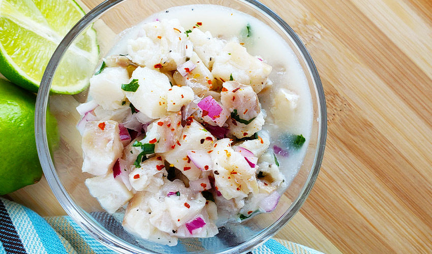Receita Rápida de Ceviche Peruano de Peixe Branco
