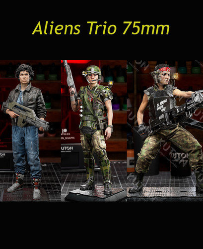 Aliens figure Aliens Trio 75mm Pack - Kuton Figurines unpainted resin ...