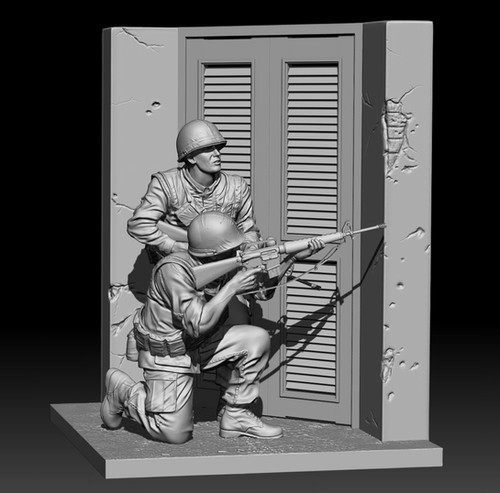 Concept Miniatures 'Catching Hell' 1/35 Scale USMC HUE unpainted resin ...