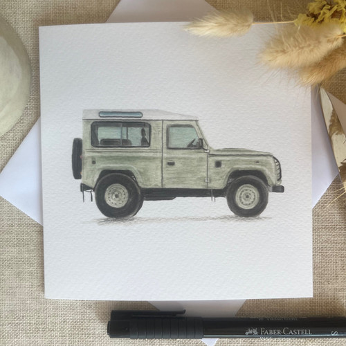 Land Rover greeting card | Amy E Trudgian Art