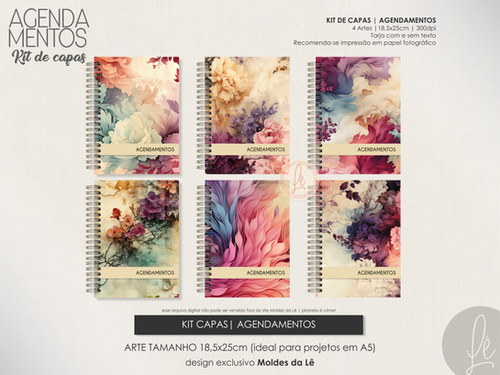 KIT CAPAS | FLOWERS | Moldes da Lê