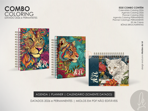 COMBO COLORING | DATADOS E PERMANENTES | Moldes da Lê