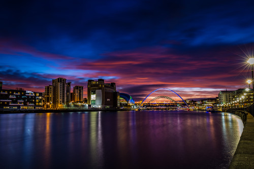 Sunset over Newcastle Tyne Bridges | photography
