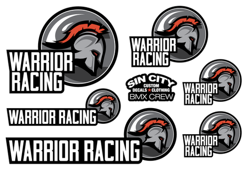 Warrior Racing Logo Sticker Sheet | Sin City Custom Decals & Clothing