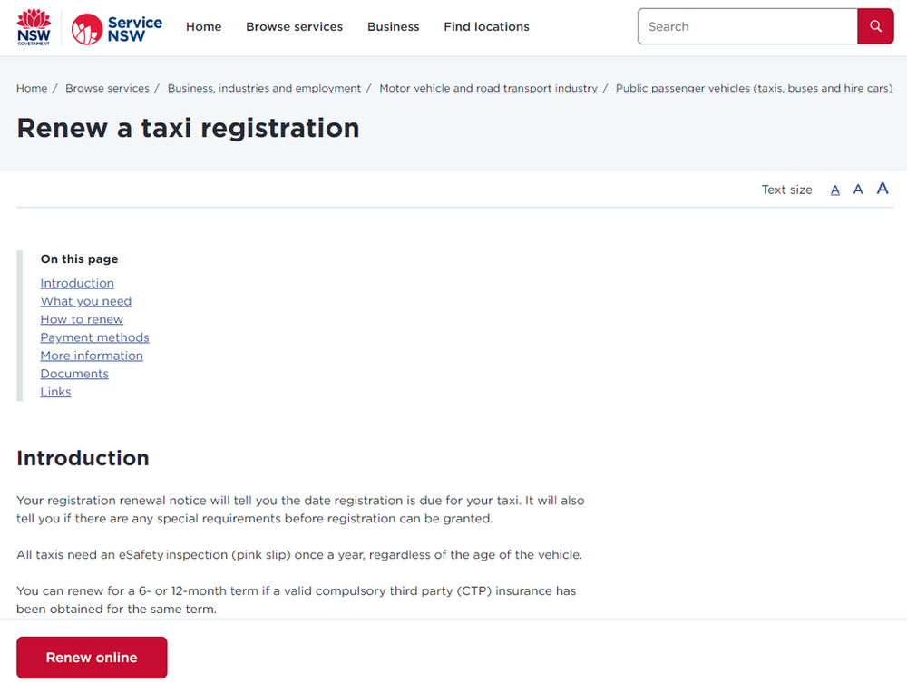 Taxi Registration Renewal Now Online