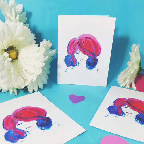 Pretty Girl Note Card Stationary Set | timmery