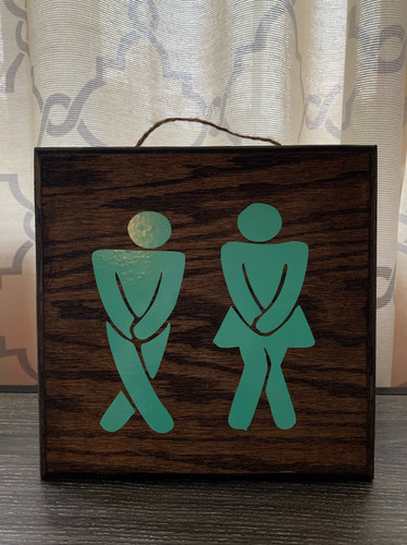 Funny Stick Figure bathroom sign | BC Designs