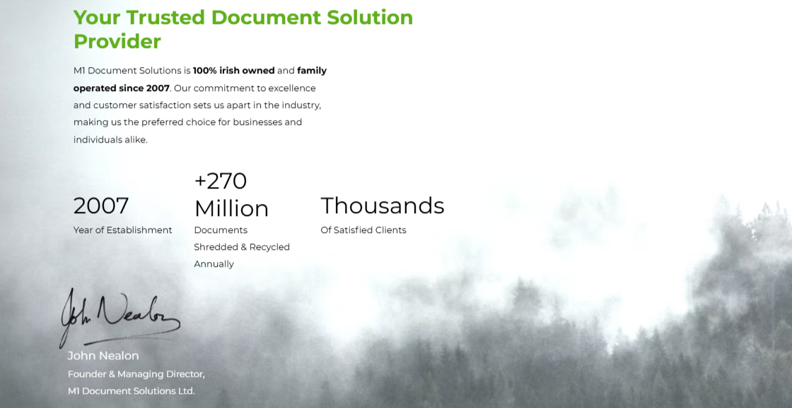 M1 Document Solutions Ltd., Castleblayney, Recycling