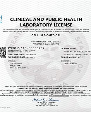 COVID-19 Testing | Cellum BioMedical Inc | United States