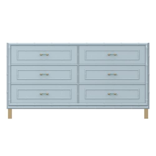 Captiva Collection: Faux Bamboo Six Drawer Dresser | Rail + Stile