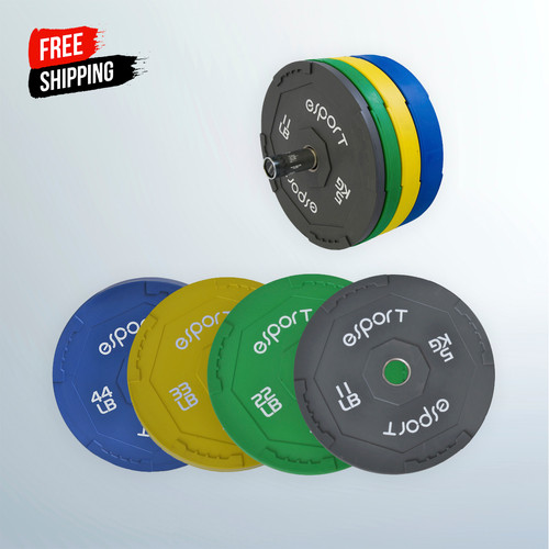 220LB 8 PLATE SET PREMIUM SUPER OLYMPIC INTERLOCKING BUMPER PLATES ...