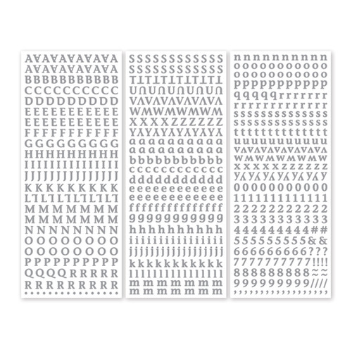 Silver Classy Mini ABC/123 Stickers (3/pk) | website