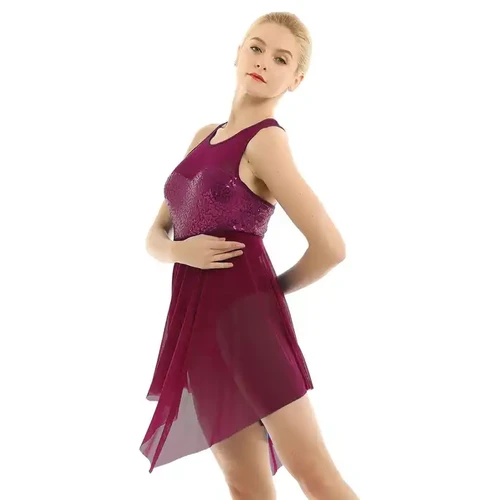 iE902 Adult Sequin Chiffon Dance Dress | Dance Fashions Warehouse