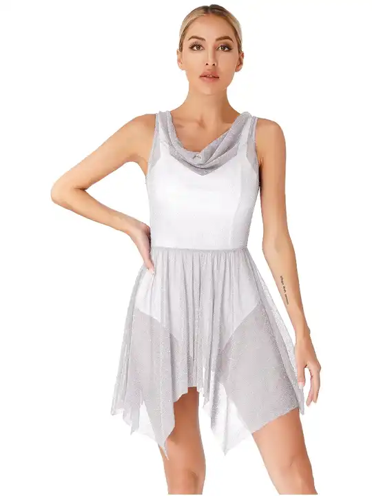 iE807 Sparkle Drape Neck Overlay | dancefashions