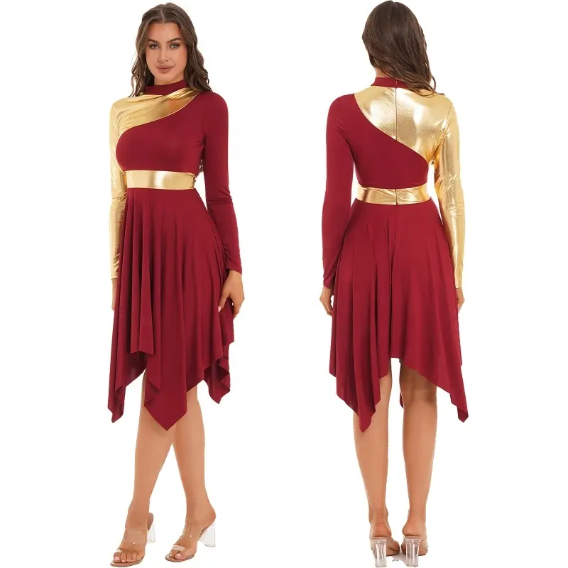 iE801 Long Sleeve Metallic Tunic | dancefashions
