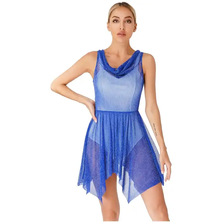 iE807 Sparkle Drape Neck Overlay | dancefashions