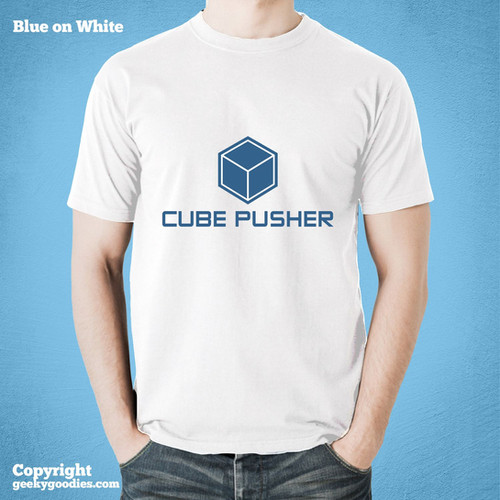 Cube Pusher Men's / Unisex White T-shirts | Geeky Goodies