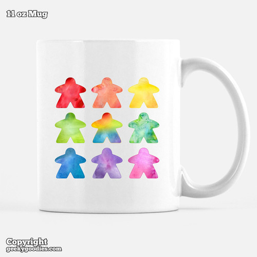 The Watercolor Meeple Coffee Mugs | geeky-goodies