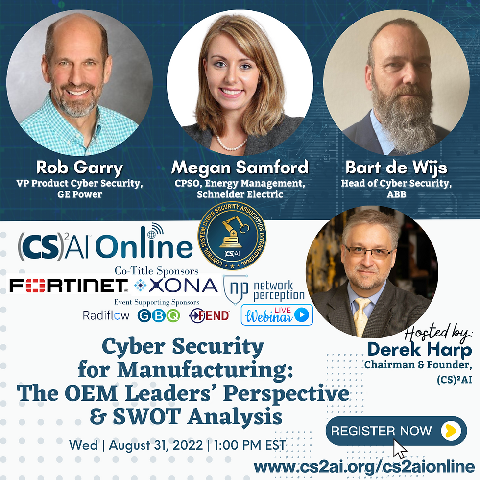 (CS)²AI Online™ Seminar: Cyber Security for Manufacturing: The OEM ...